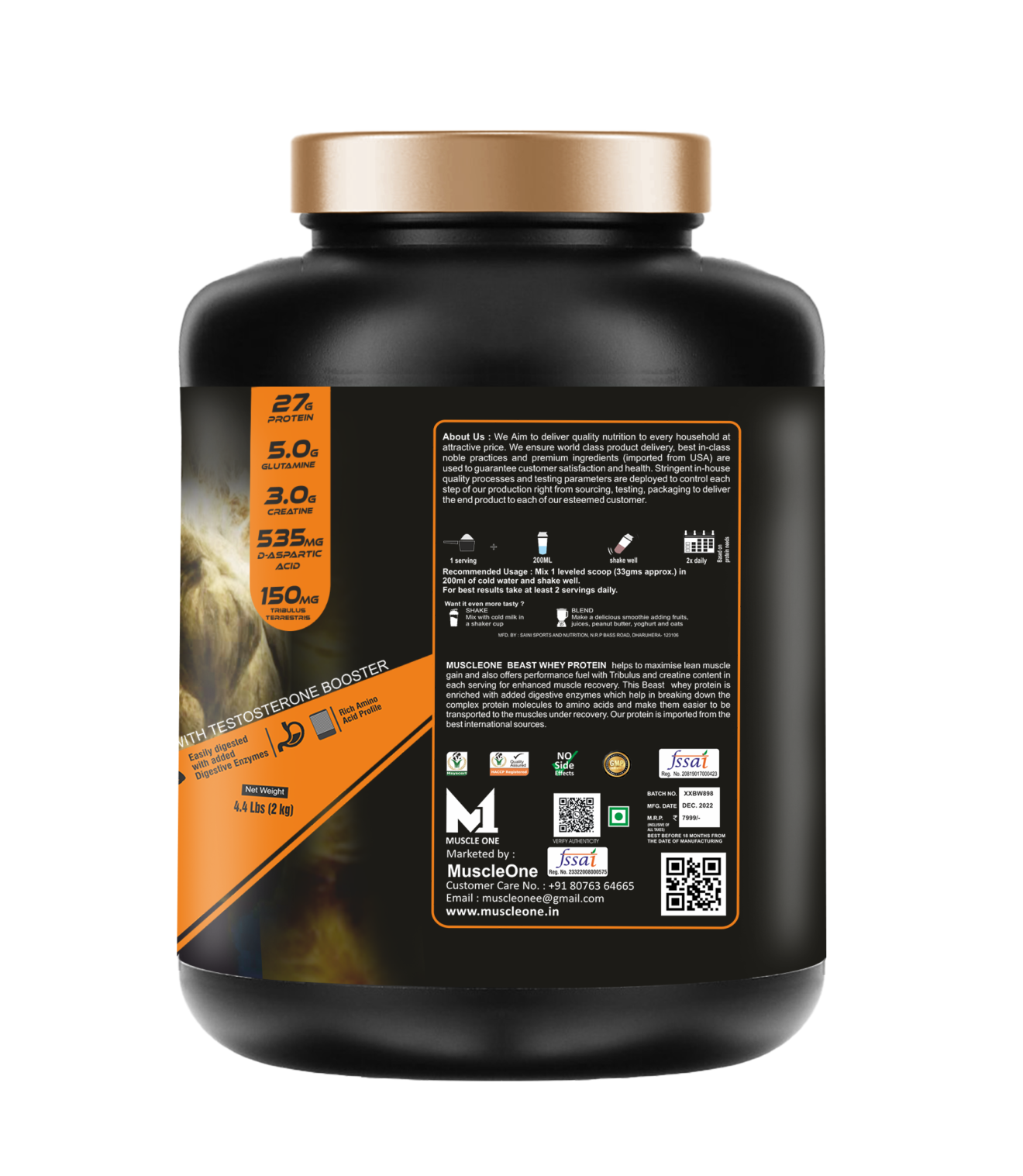 Muscle One Beast Whey Isolate Protein 2kg Creamy Chocolate Flavour ...