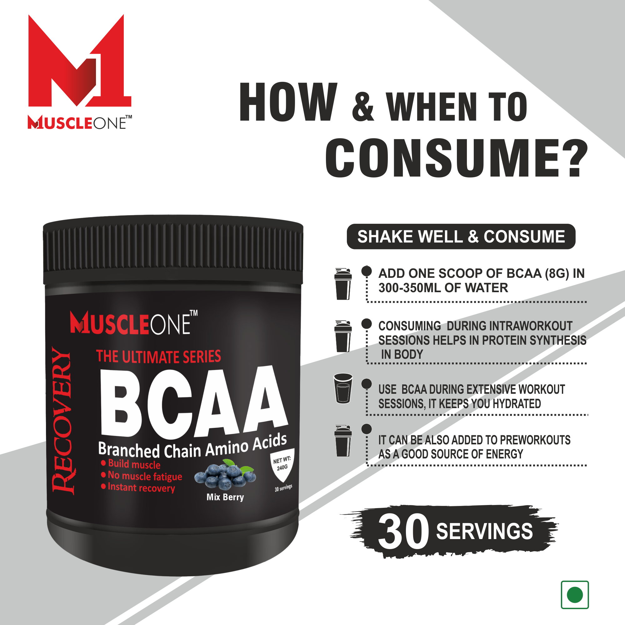 Muscle One BCAA MIX-BERRY – MUSCLEONE