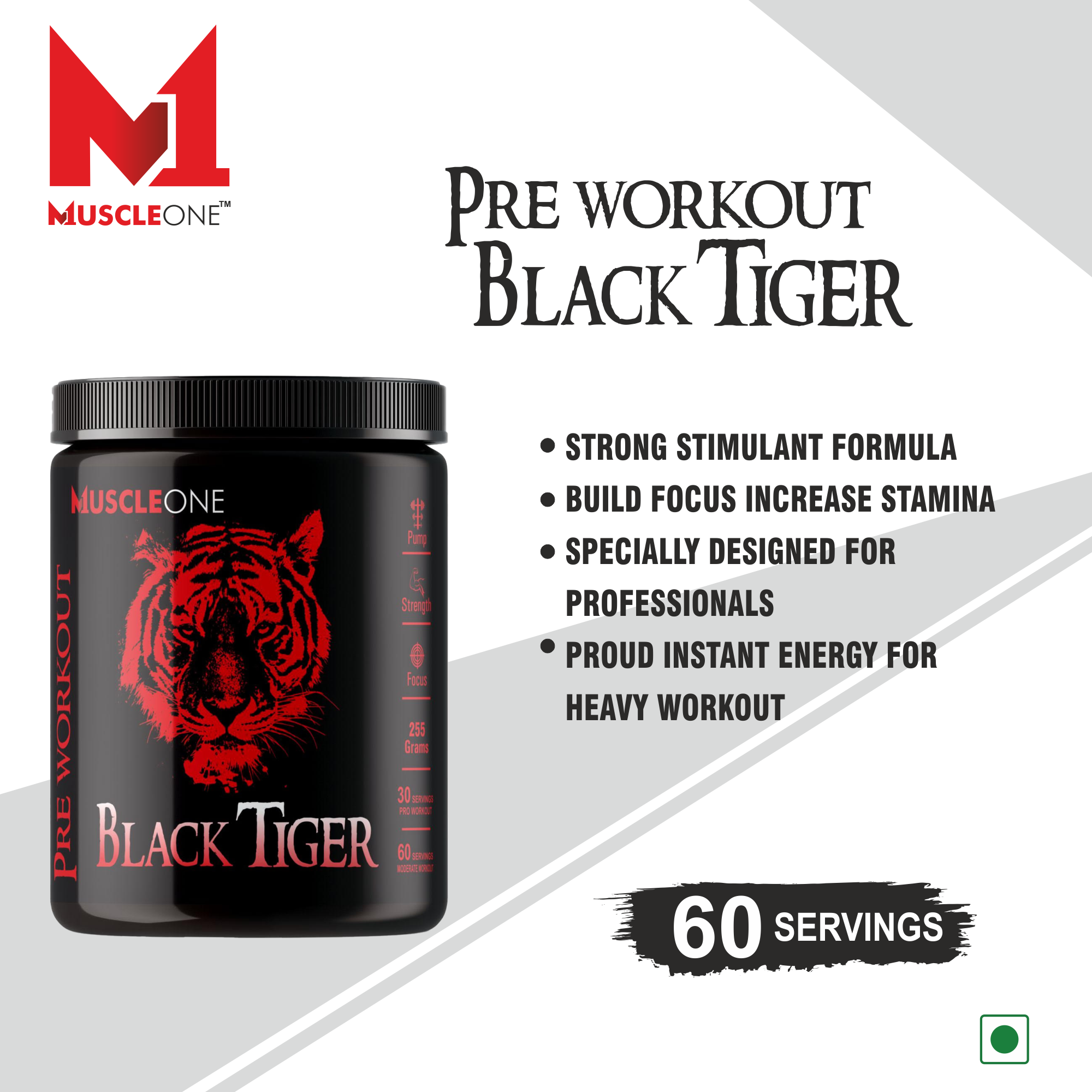 MUSCLE ONE BLACK TIGER PRE-WORKOUT – MUSCLEONE