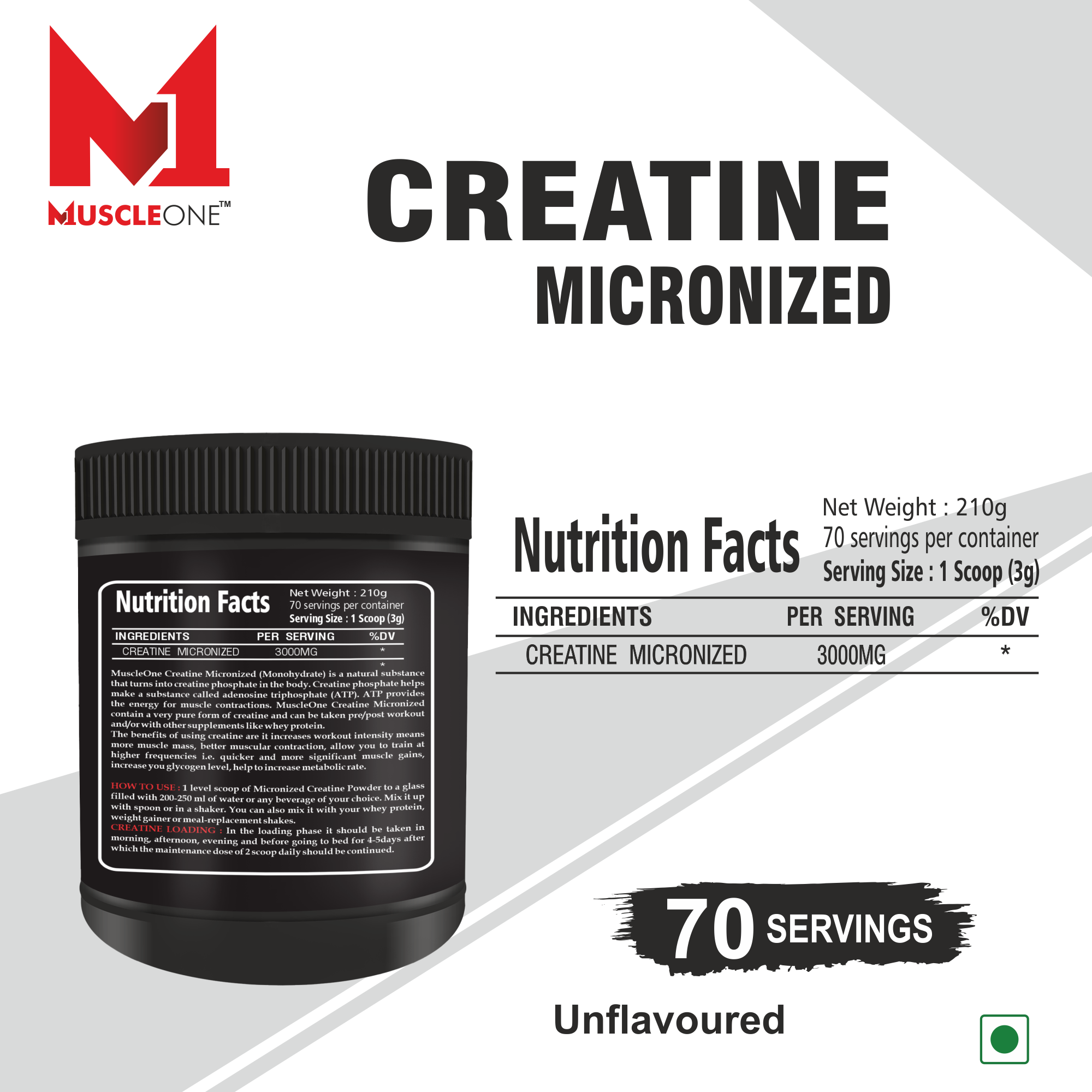 Muscle One Creatine Micronized Monohydrate – MUSCLEONE