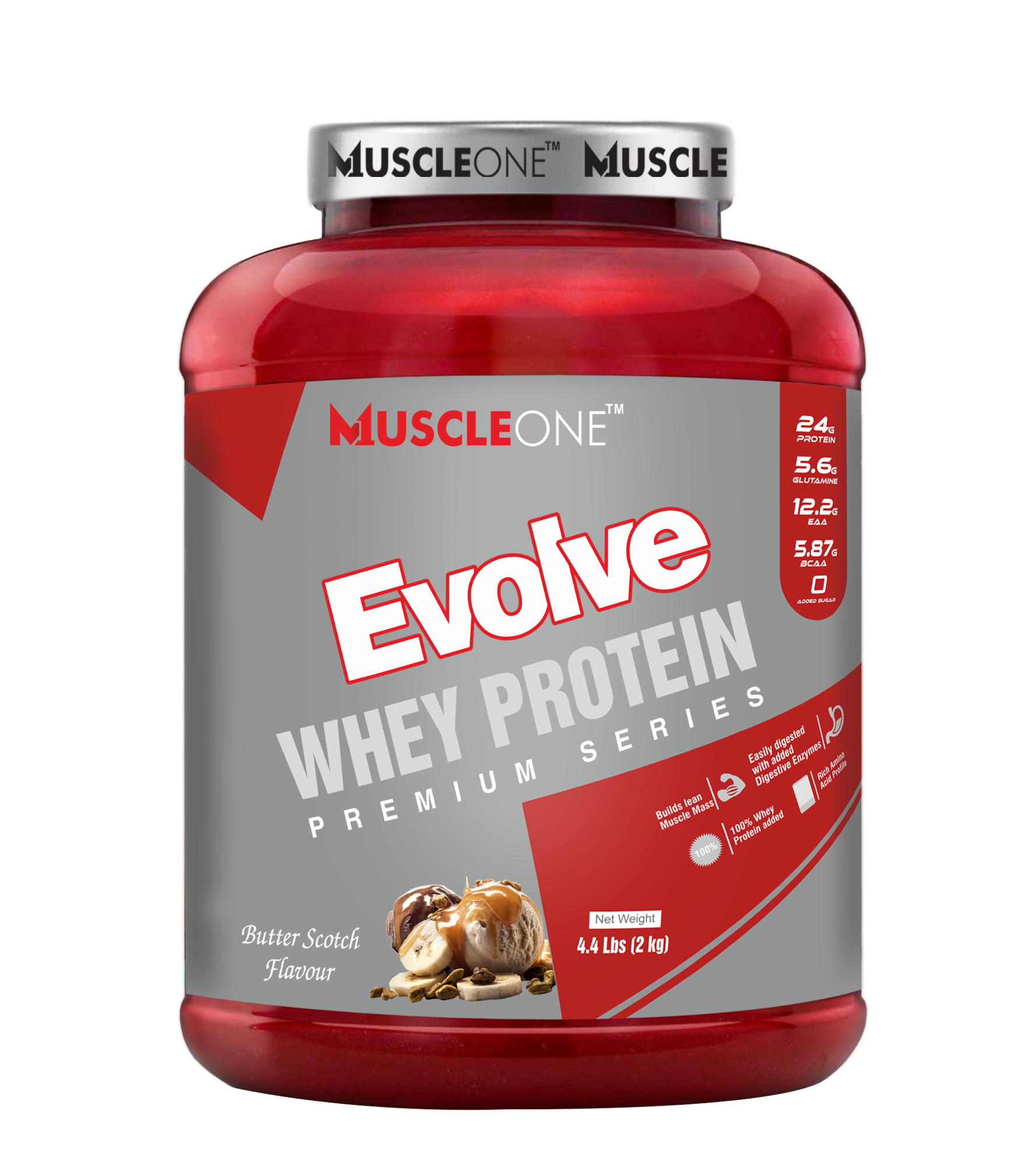 MuscleOne Evole Whey Protein 2kg Butter Scotch Flavour – MUSCLEONE
